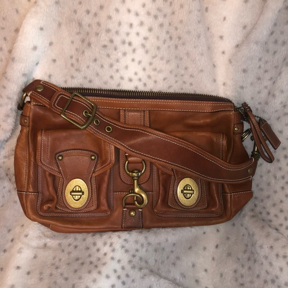 Coach | Bags | Coach 331 Mandy Legacy Browncognac All Leather Sachel ...